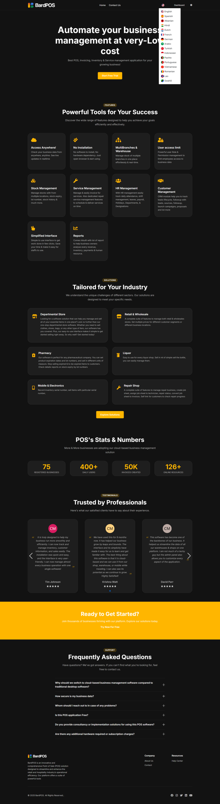 CMS Module for BardPOS - BardPOS and ERP