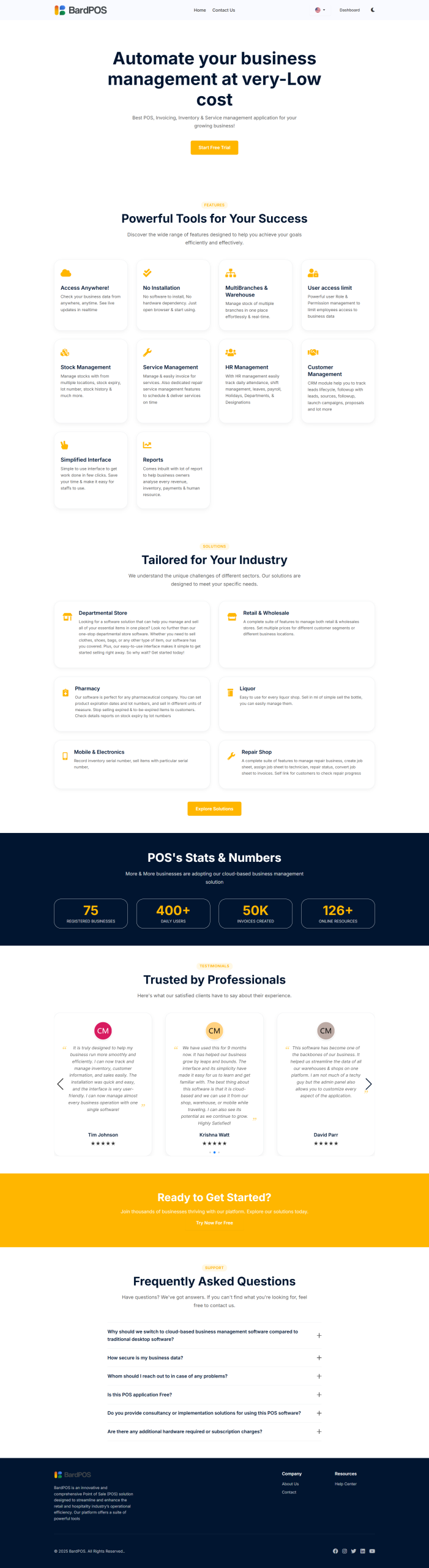 CMS Module for BardPOS - BardPOS and ERP